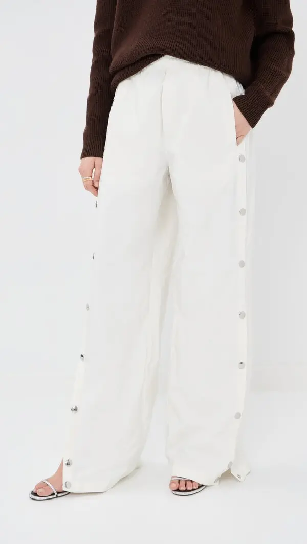Tibi Nylon Snap Pull On Joggers