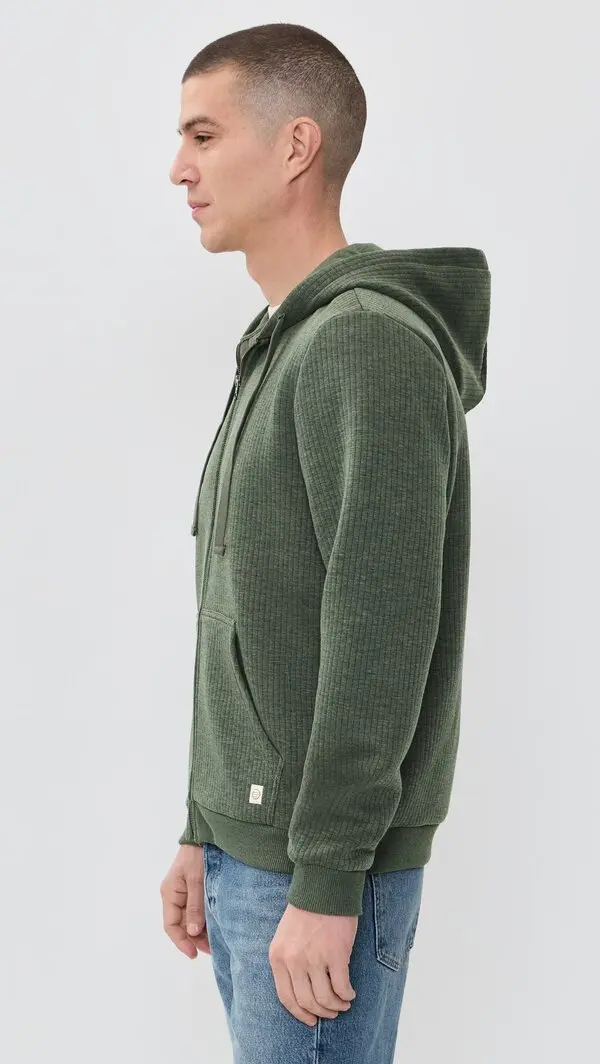 Marine Layer Corbet Quilted Zip Hoodie - Olive
