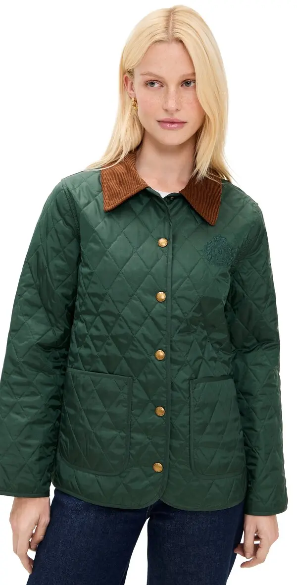 SPORTY & RICH Nylon Quilted Jacket - Forest
