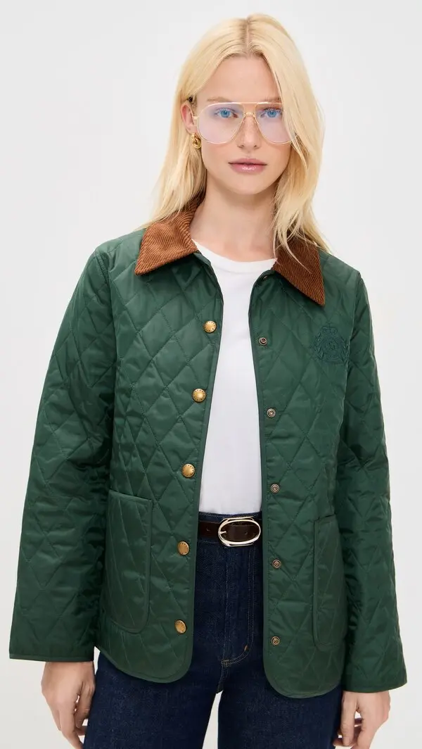 SPORTY & RICH Nylon Quilted Jacket - Forest