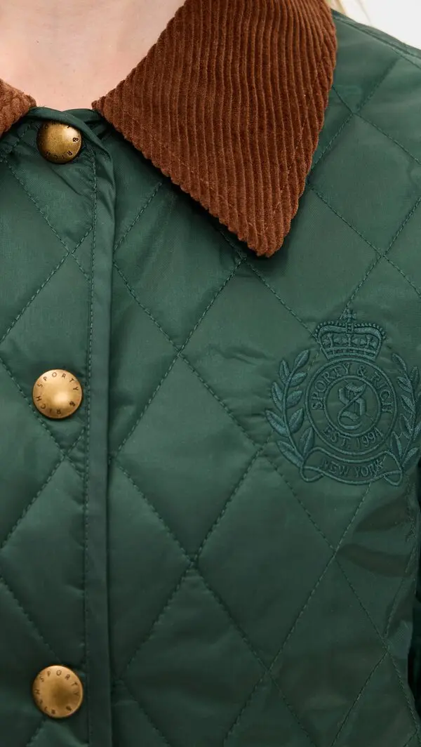 SPORTY & RICH Nylon Quilted Jacket - Forest