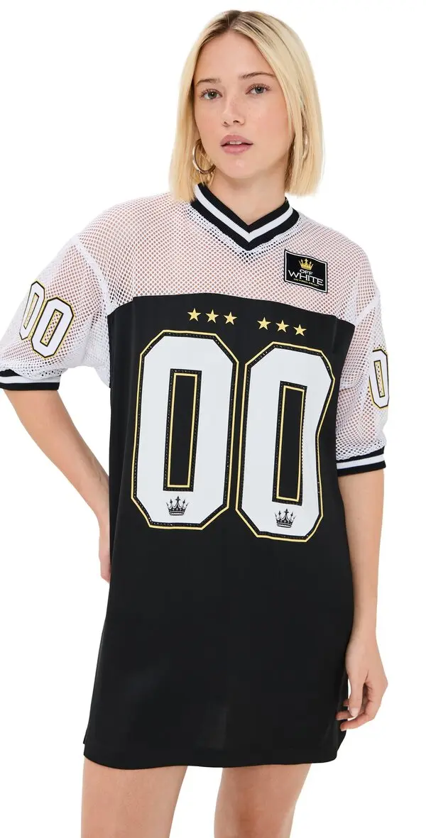 Off-White Vi Sat 00 Bling Football Mini Dress - Black