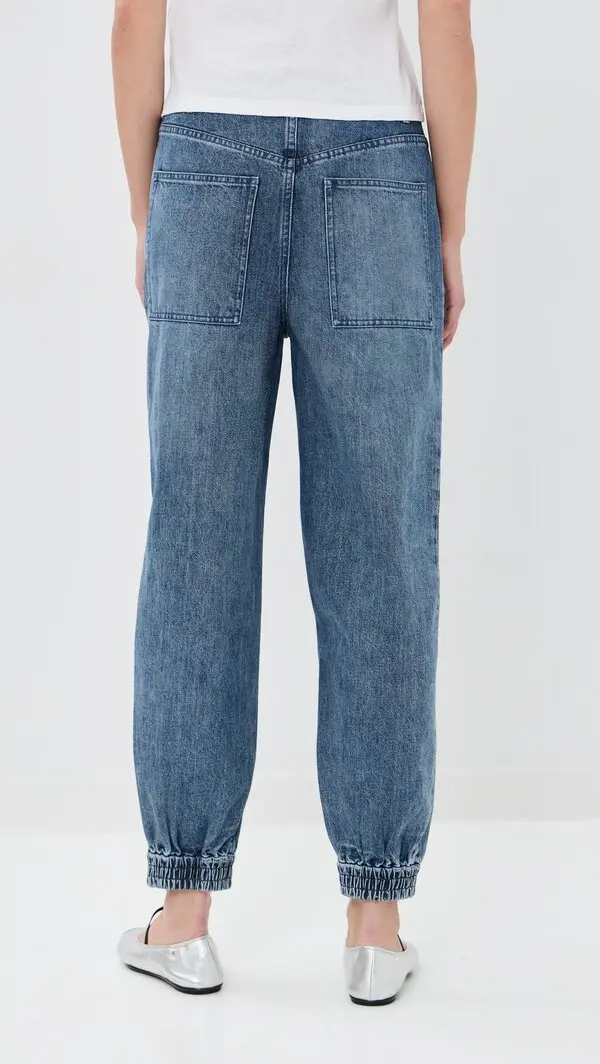 Tibi Zippered Denim Joggers