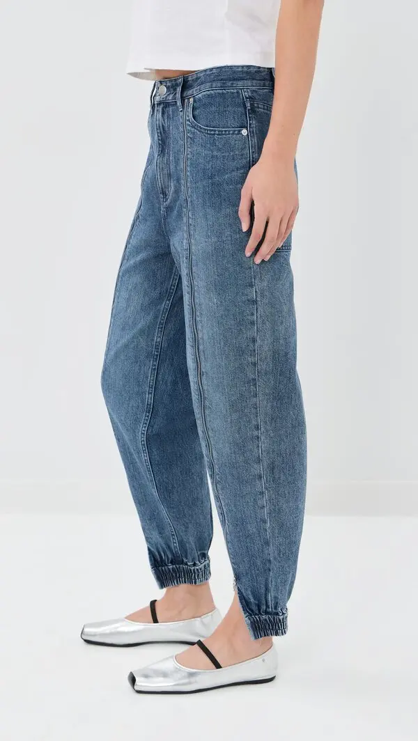 Tibi Zippered Denim Joggers