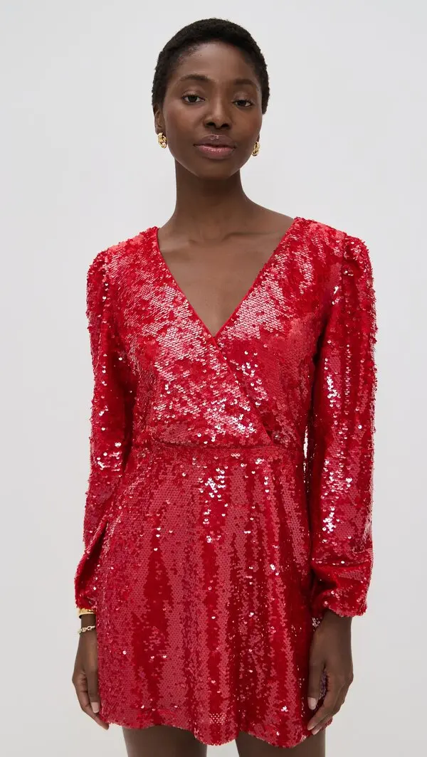 WAYF Whitney Cowl Back Sequin Mini Dress