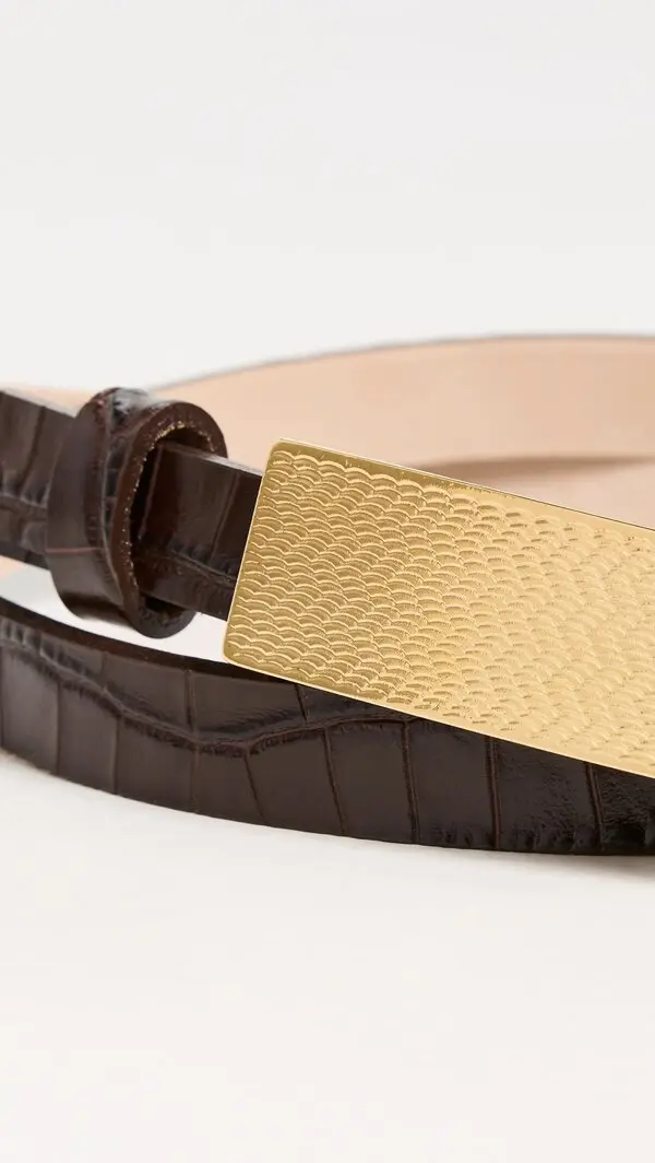 L'Agence Elyse Croc-embossed Belt
