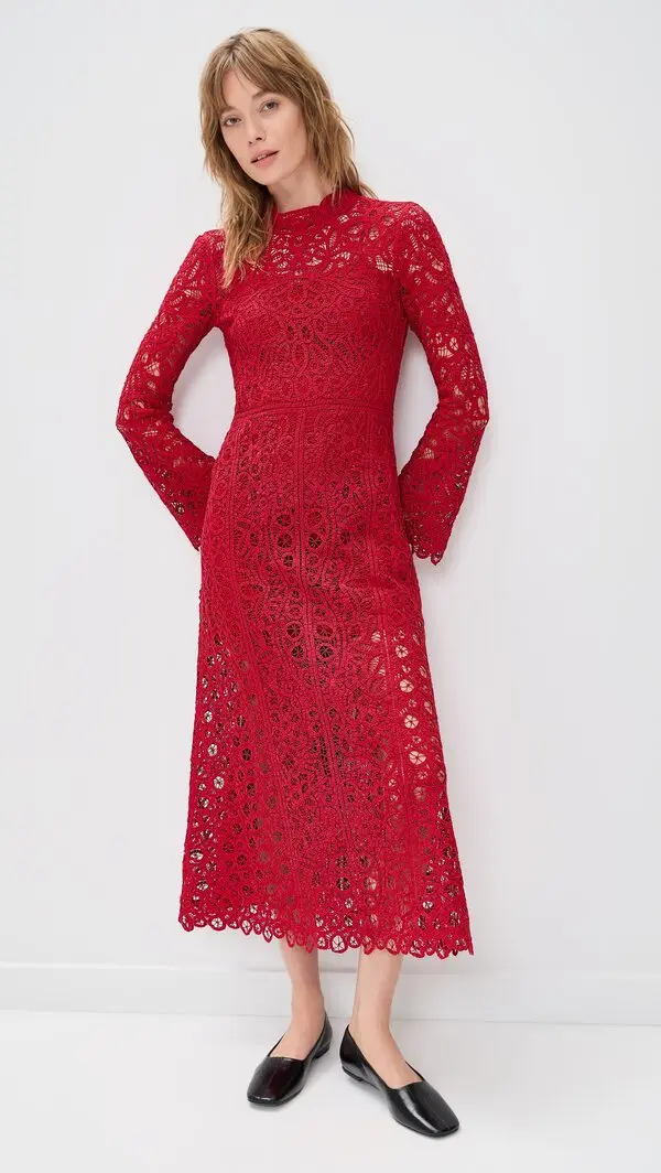 Sea Adelina Battenberg Lace Long Sleeve Dress