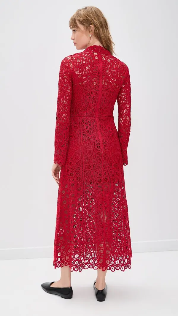 Sea Adelina Lace Maxi Dress - Red