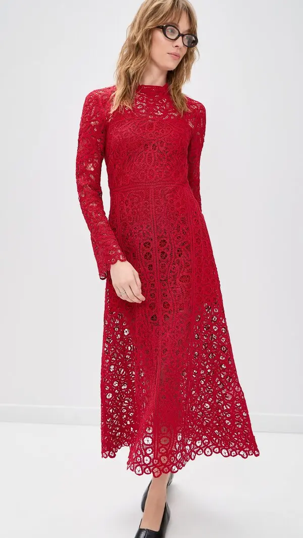 Sea Adelina Battenberg Lace Long Sleeve Dress