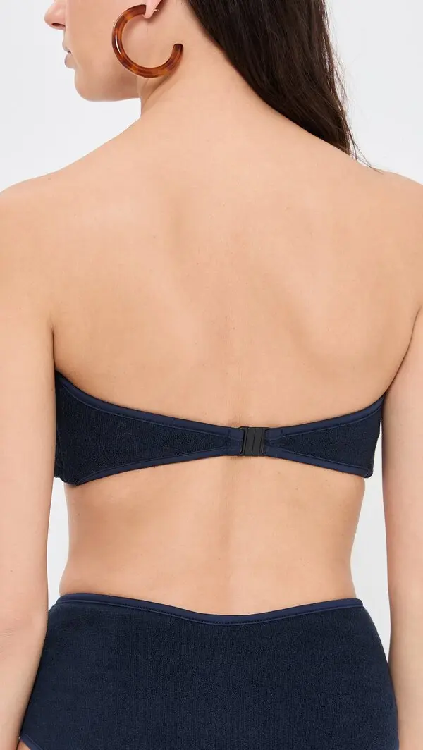 Johanna Ortiz Terry Seawaters Bikini Top - Navy