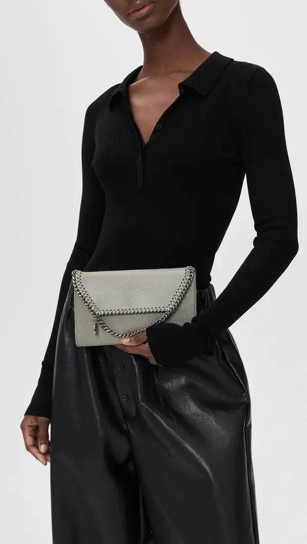 Stella McCartney Falabella Wallet Crossbody Bag - Light Grey