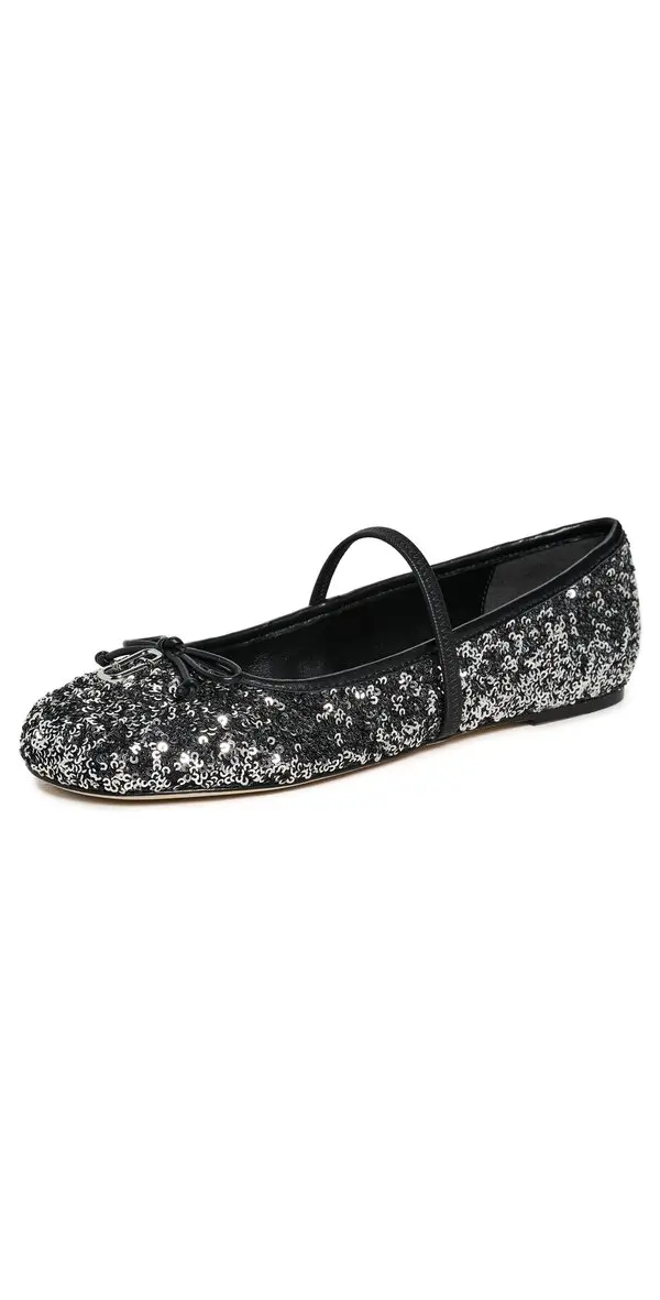 Marc Jacobs The Sequin Sabrina Ballerina Flats - Silver