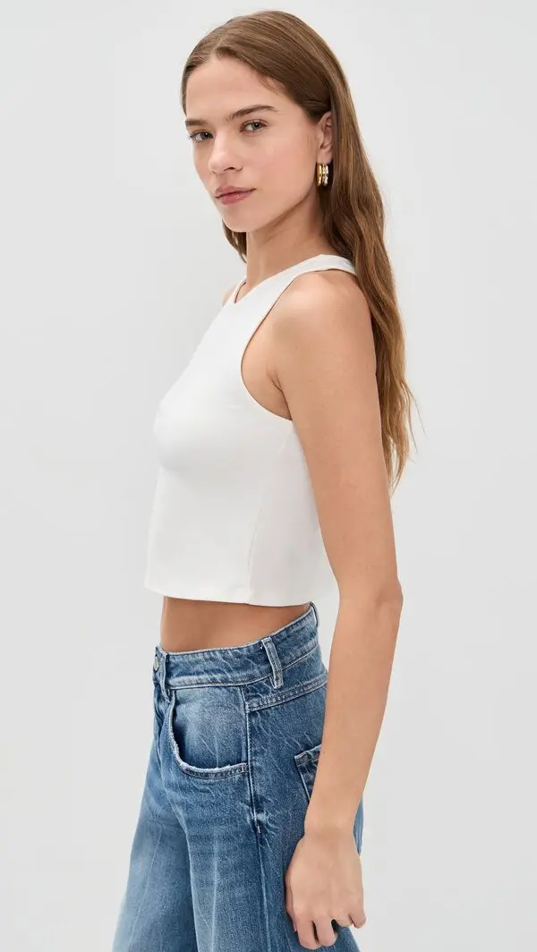 RIPLEY RADER Ponte Knit Racerback Tank Top