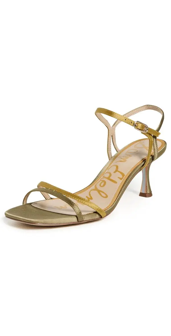 Sam Edelman Presley Heeled Sandals - Olive Satin