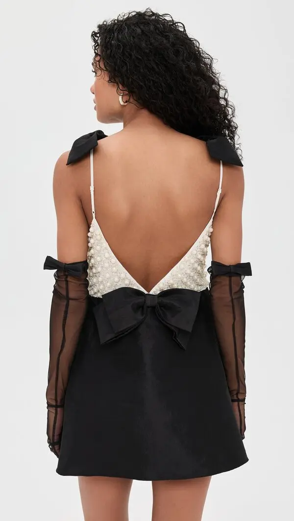 For Love & Lemons Pearly Bow Mini Dress