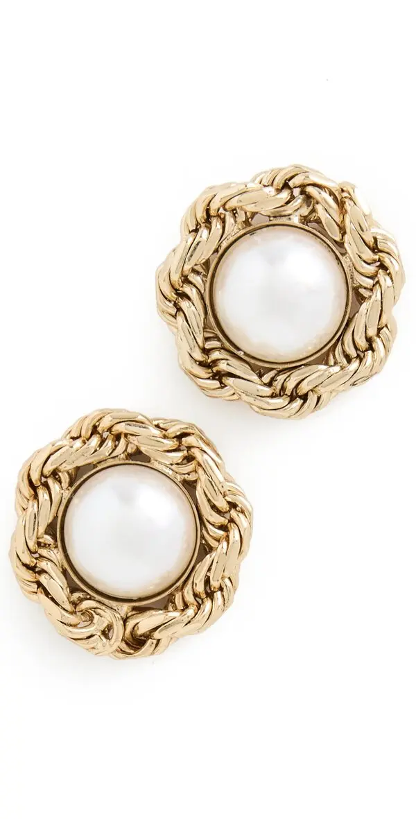 JENNIFER BEHR Careena Pearl Stud Earrings - Gold