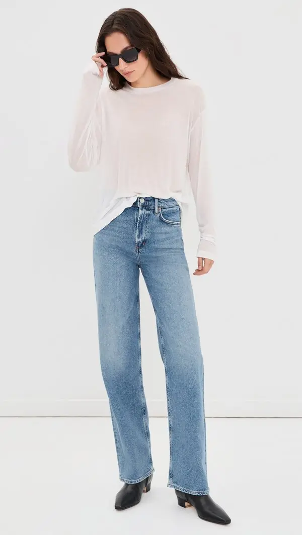 AGOLDE High Rise Wide Leg Ren Jeans