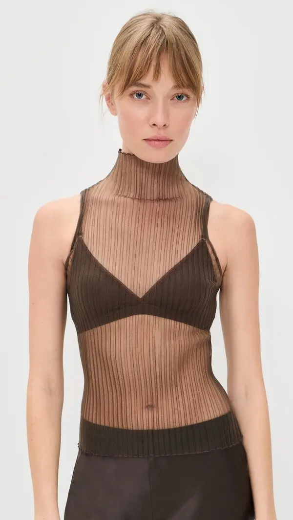 AISLING CAMPS Sleeveless Modern Mist Turtleneck Top