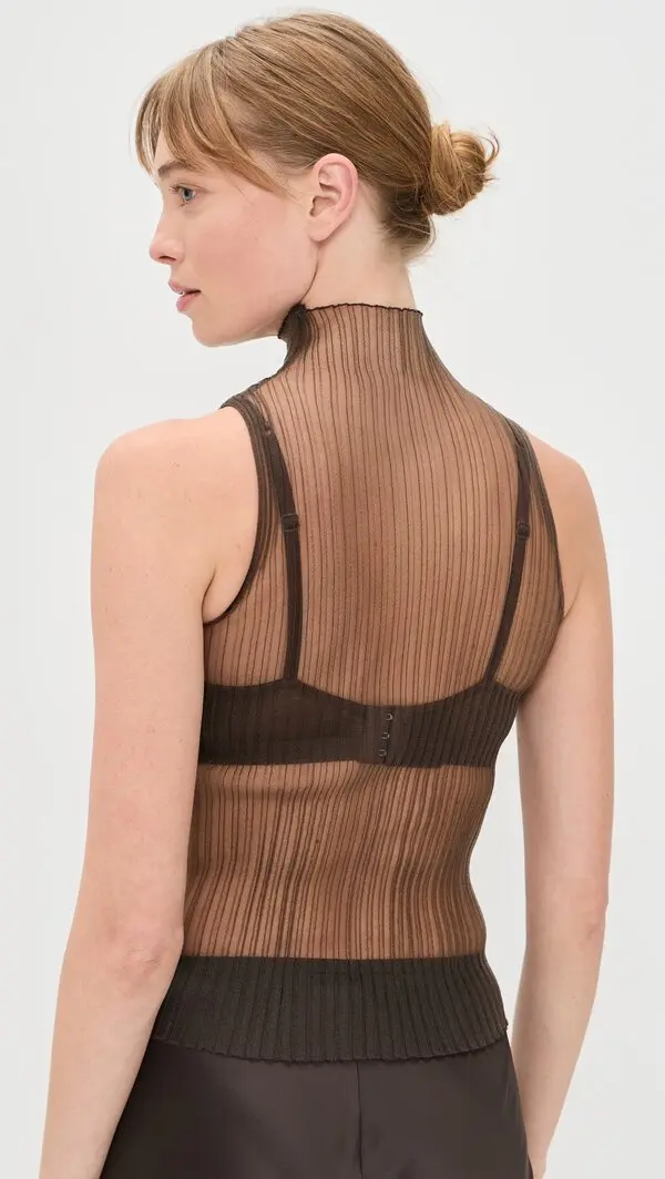 AISLING CAMPS Sleeveless Modern Mist Turtleneck Top