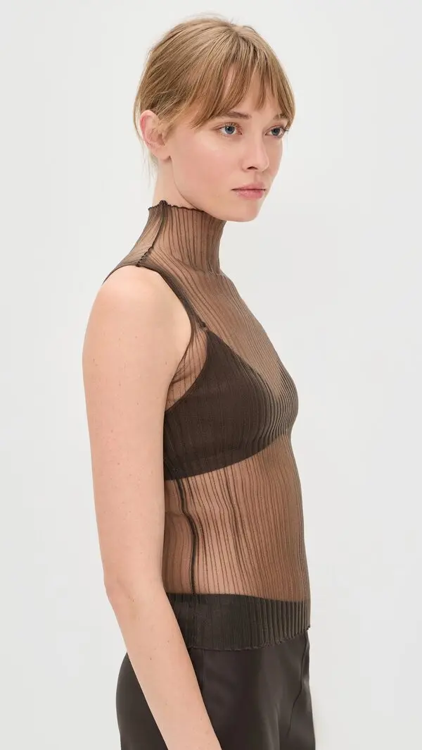 AISLING CAMPS Sleeveless Modern Mist Turtleneck Top
