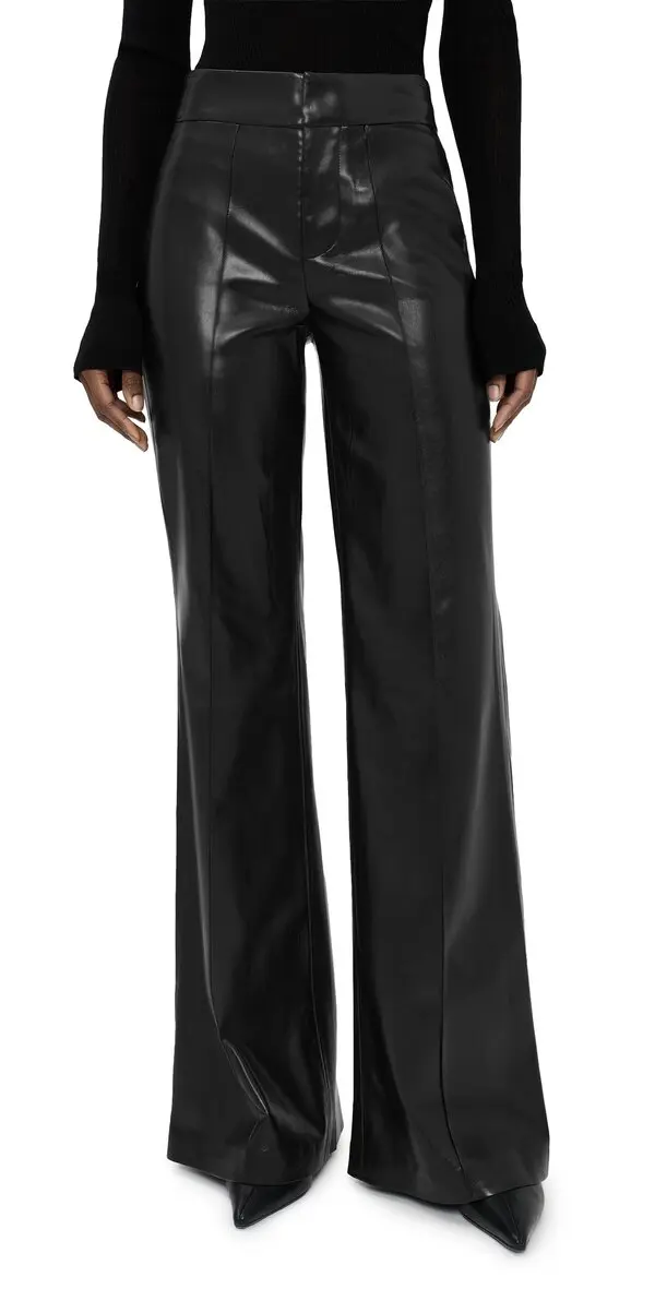 Alice + Olivia Dylan Faux Leather High Waisted Wide Leg Pants