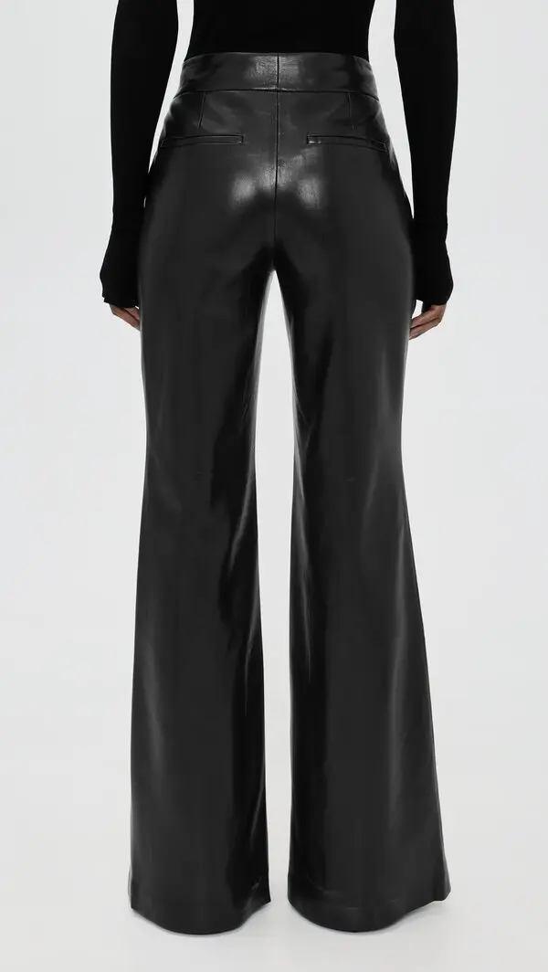 Alice + Olivia Dylan Faux Leather High Waisted Wide Leg Pants