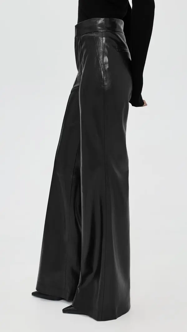 Alice + Olivia Dylan Faux Leather High Waisted Wide Leg Pants