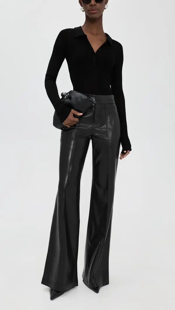 Alice + Olivia Dylan Faux Leather High Waisted Wide Leg Pants