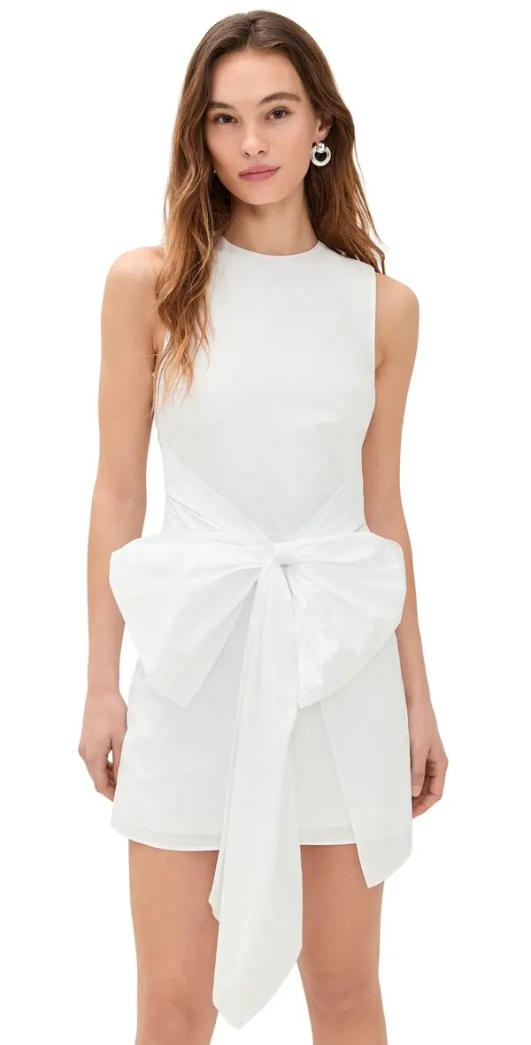 ROTATE BY BIRGER CHRISTENSEN Sleeveless Mini Dress With Bow