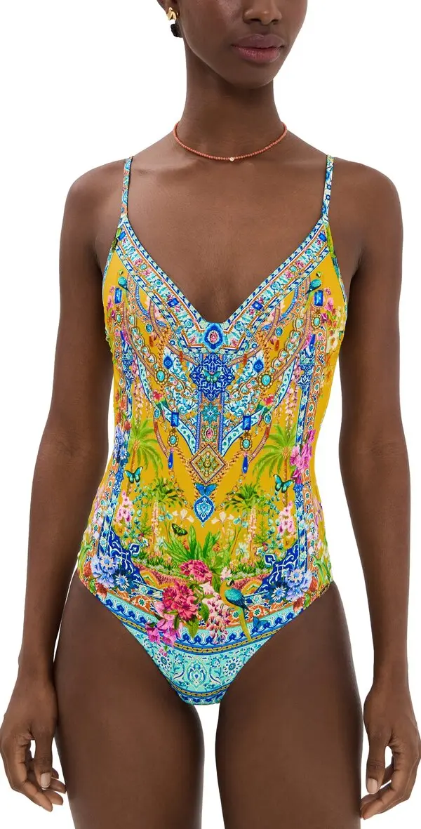 Camilla V-neck One-piece Swimsuit - Sultanahmet Summer