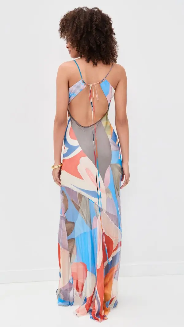 DONDE ESTEBAN Silk Chiffon Maxi Dress