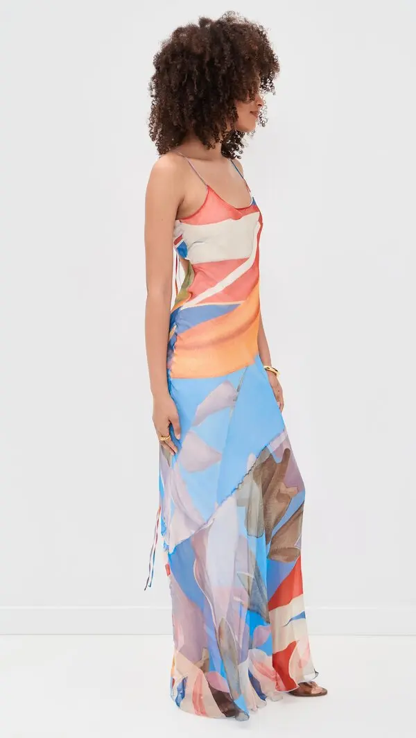 DONDE ESTEBAN Silk Chiffon Maxi Dress
