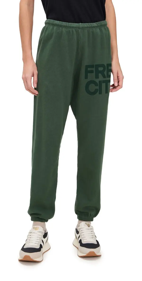 FREECITY Logo Print Joggers - Cactus
