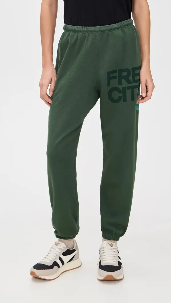 FREECITY Logo Print Joggers - Cactus