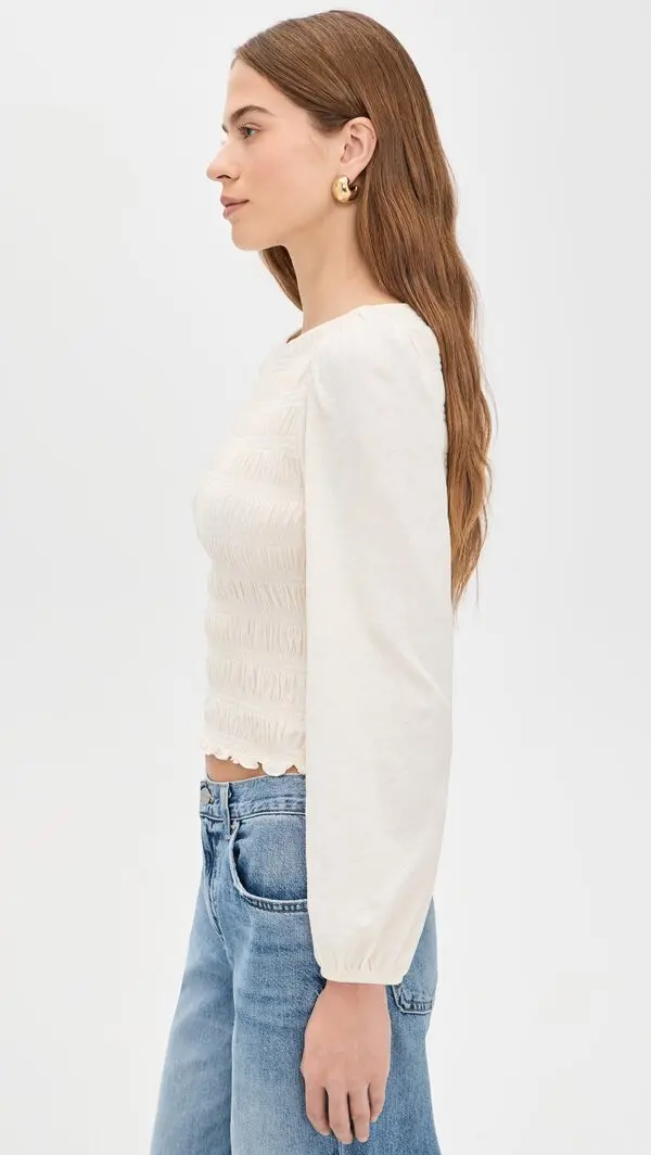 Madewell Smocked Jersey Top