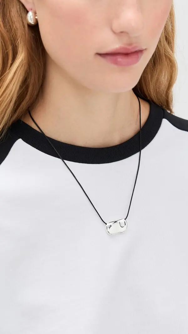 HEAVEN MAYHEM Pebble Pendant Necklace - Silver & Black