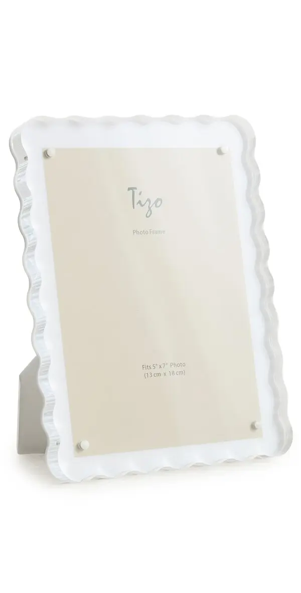 TIZO DESIGN Lucite Frame With Wave Design - White
