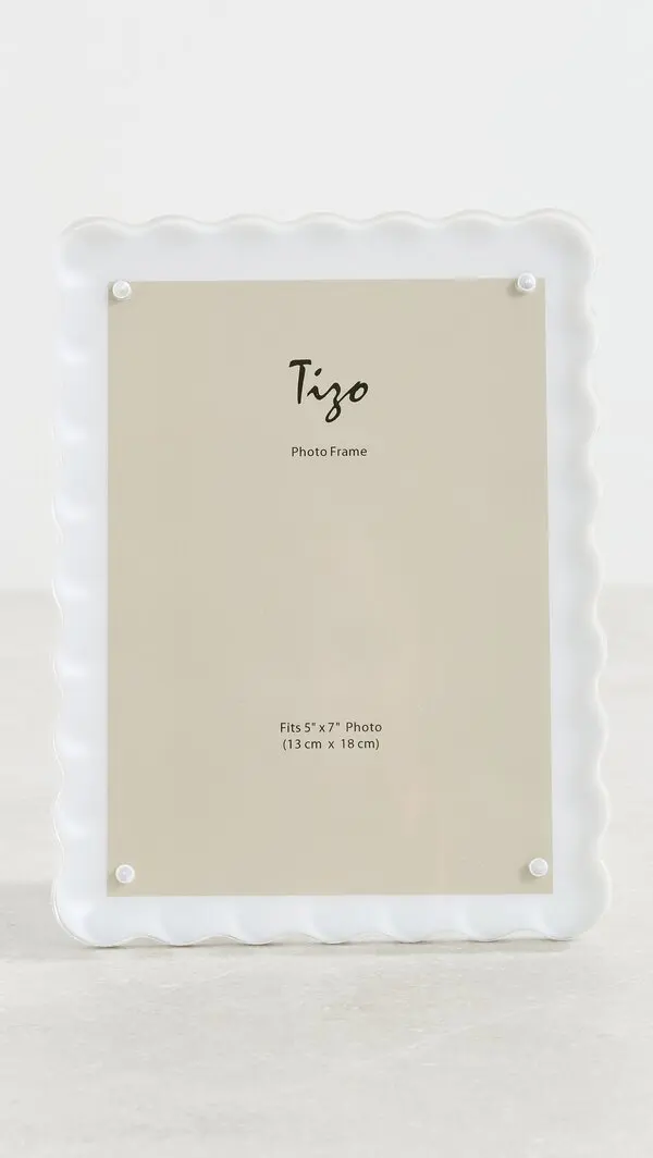 TIZO DESIGN Lucite Frame With Wave Design - White