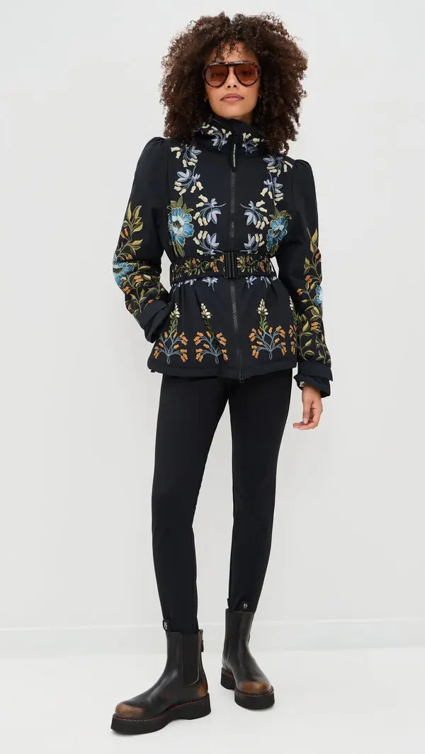 Farm Rio Floral Print Puffer Jacket