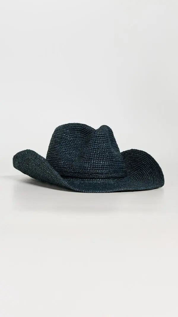 Janessa Leoné Western Straw Fedora - Navy