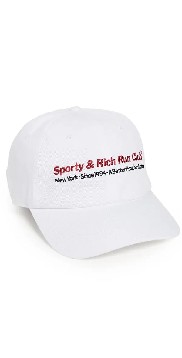 SPORTY & RICH Run Club Cap - White