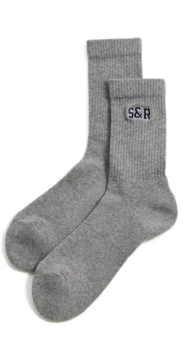 SPORTY & RICH S & R Ivy Socks - Heather Gray