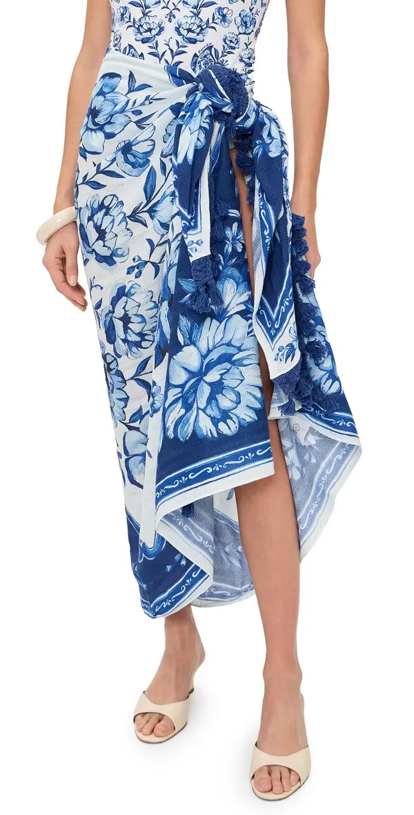Farm Rio Porcelain Garden Sarong - Porcelain Garden Blue