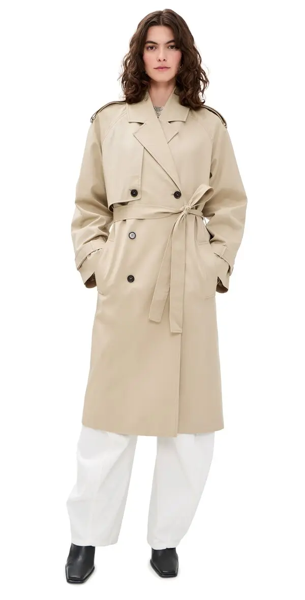 ANINE BING Rickie Maxi Trench - Beige