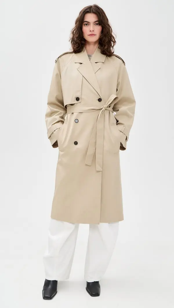 ANINE BING Rickie Maxi Trench - Beige
