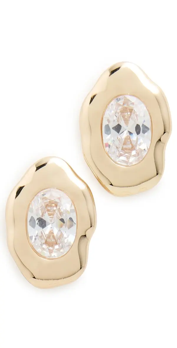 Ettika Molten Glow Crystal Stud Earrings - Gold