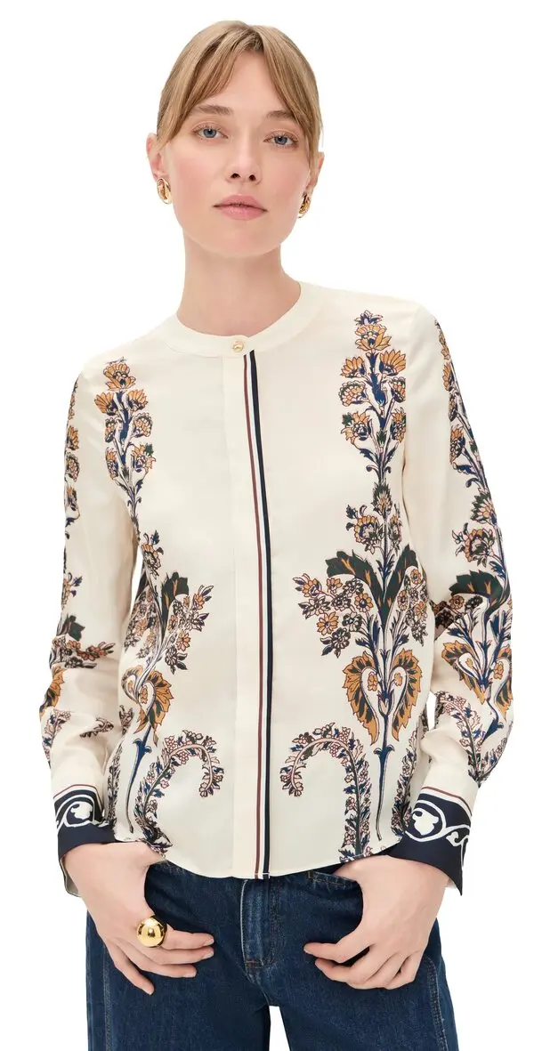 Veronica Beard Hoku Floral Print Blouse