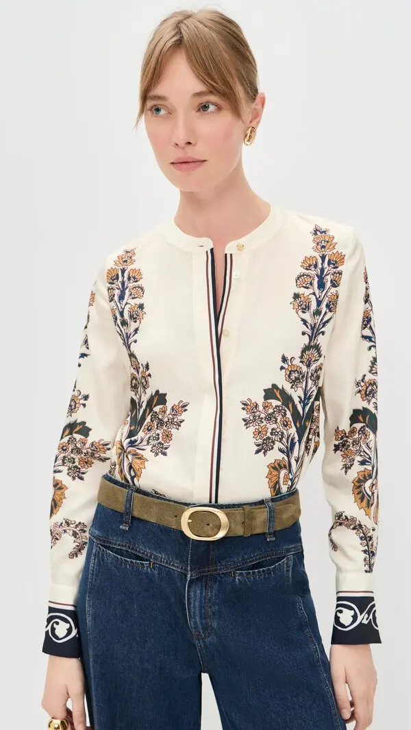 Veronica Beard Hoku Floral Print Blouse