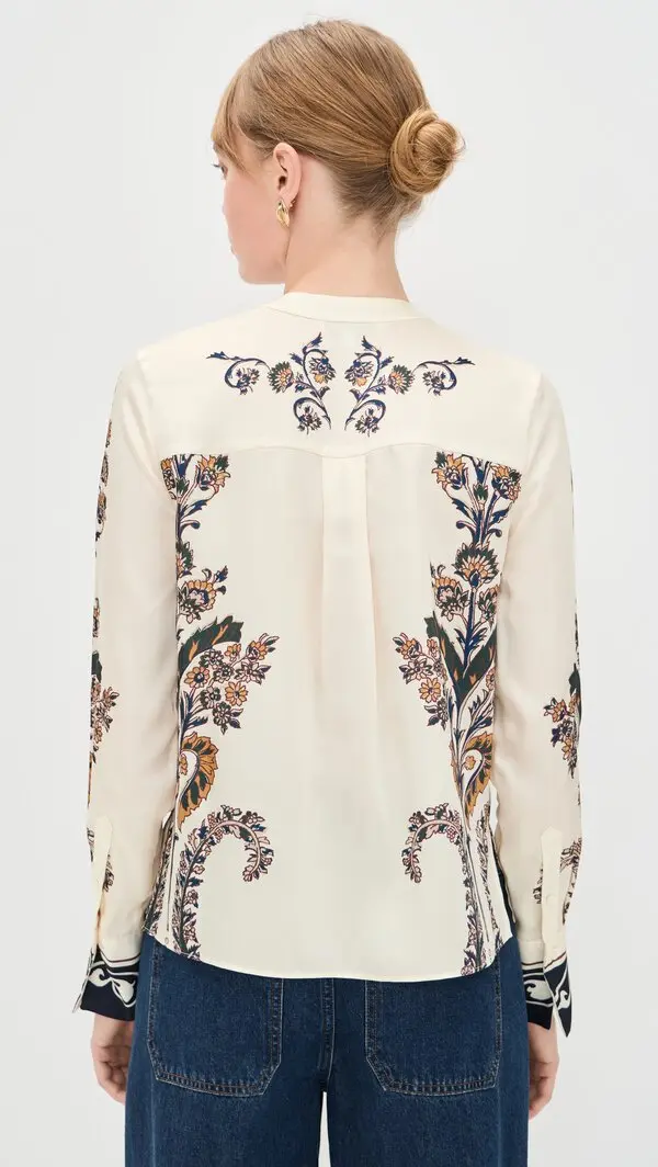 Veronica Beard Hoku Floral Print Blouse