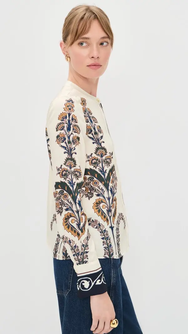 Veronica Beard Hoku Floral Print Blouse
